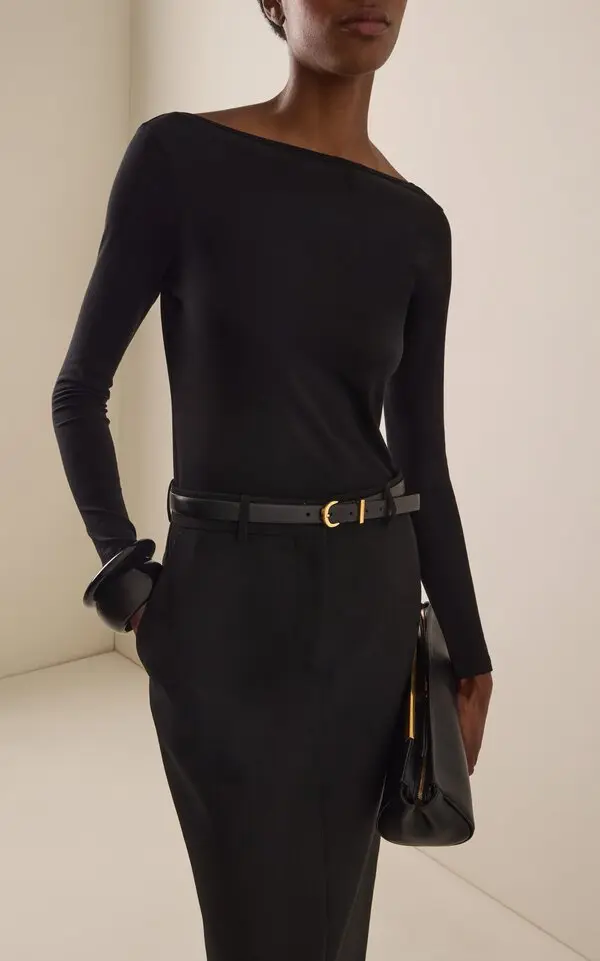 Another Tomorrow Scoopback Cotton-blend Bodysuit