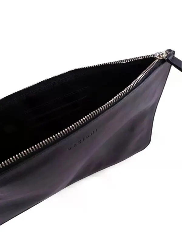 Orciani Logo-embossed Leather Clutch Bag