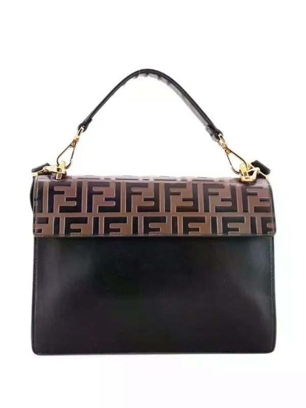 Fendi Kan U Zucca Embossed Leather Medium Shoulder Bag