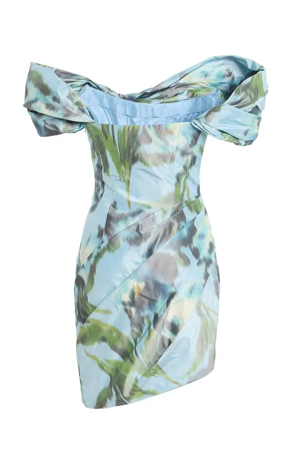 Oscar De La Renta Off-the-shoulder Silk Mini Dress