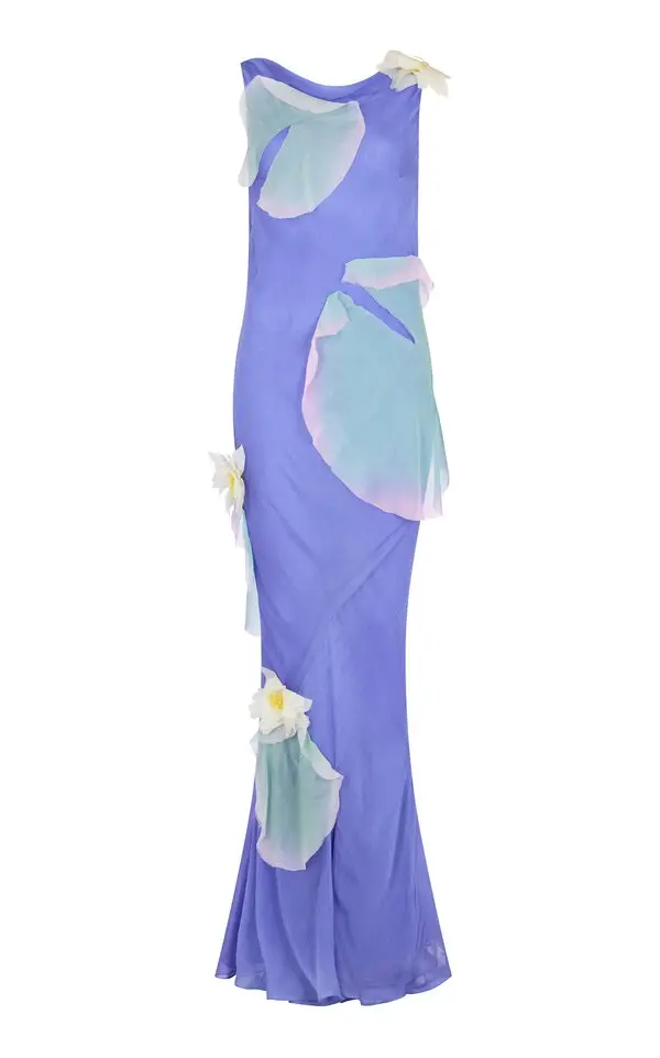 CONNER IVES Lilypad Silk Chiffon Gown - Multi