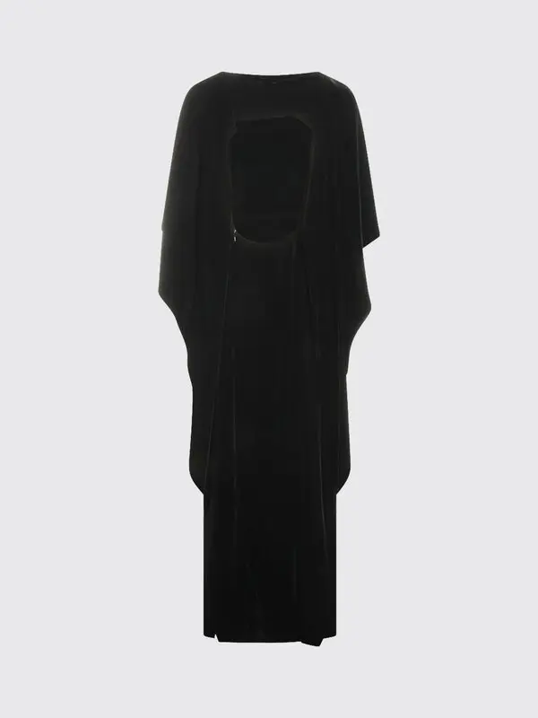 Alberta Ferretti Velvet Midi Cocktail Dress With Back Neckline