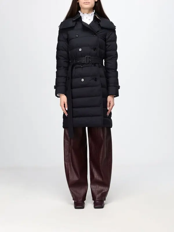 Burberry Slim-fit Double-breasted Quilted Nylon Down Coat With Hood And Belt