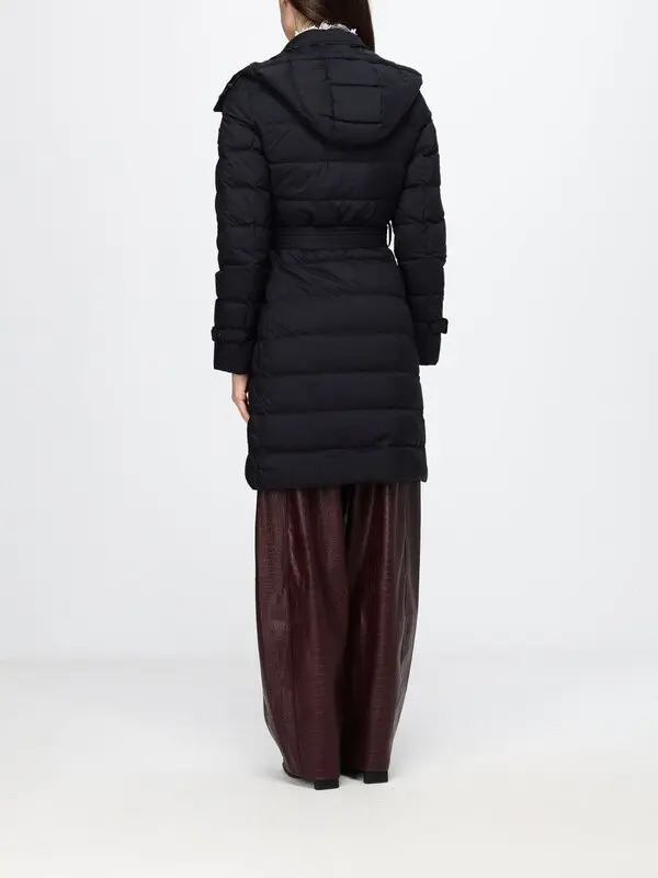 Burberry Slim-fit Double-breasted Quilted Nylon Down Coat With Hood And Belt