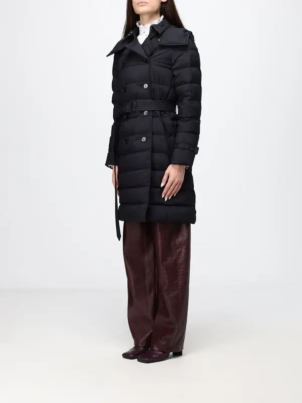 Burberry Slim-fit Double-breasted Quilted Nylon Down Coat With Hood And Belt