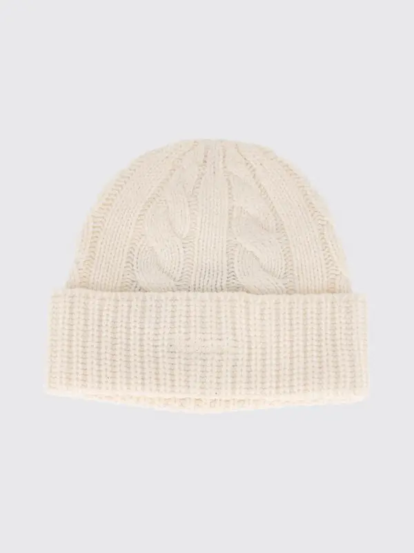 MC2 SAINT BARTH Ribbed Pure Wool Cuffed Beanie With Embroidered Logo - White