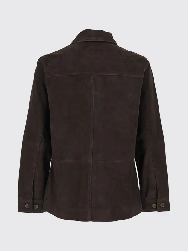 SEBAGO Suede Leather Shirt Jacket With Classic Collar
