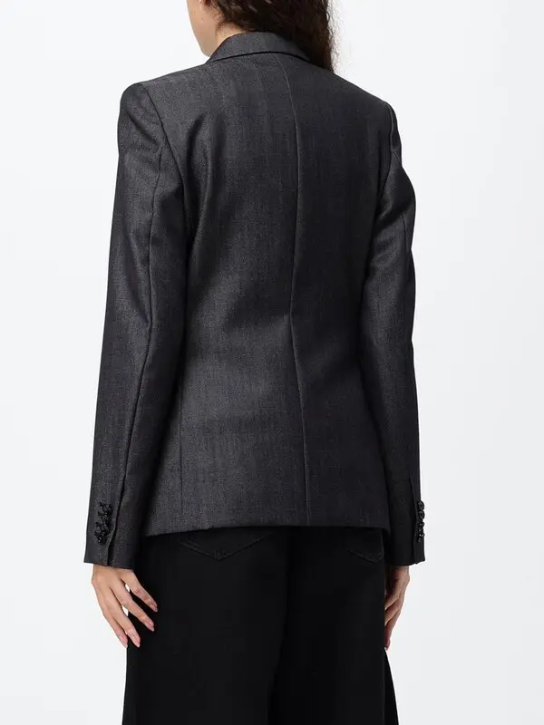 Balenciaga Double-breasted Denim-effect Wool Twill Blazer With Peak Lapels