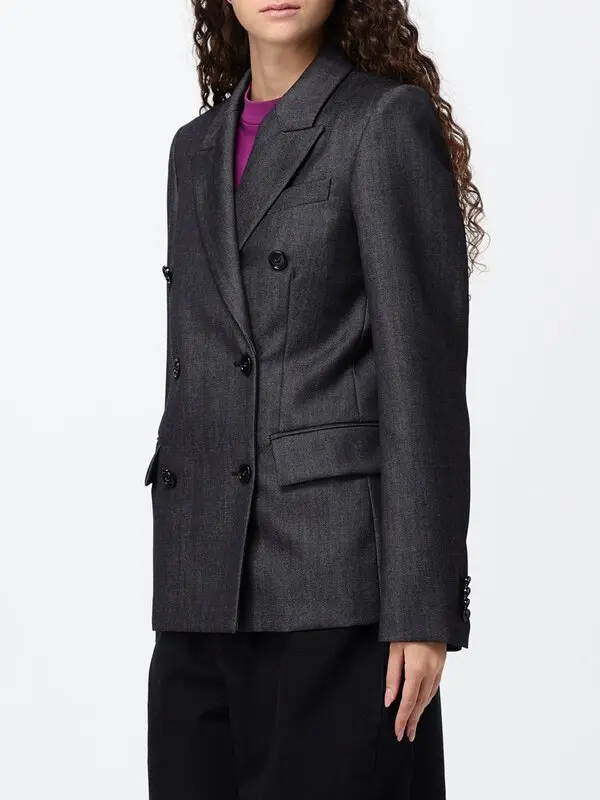 Balenciaga Double-breasted Denim-effect Wool Twill Blazer With Peak Lapels