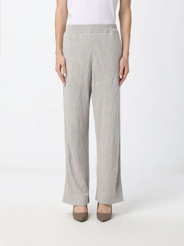 Brunello Cucinelli Straight-leg Wool And Cashmere Knit Trousers With Elastic Waist - Grey