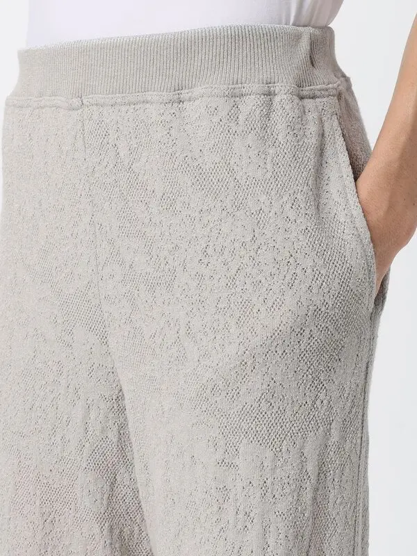 Brunello Cucinelli Straight-leg Wool And Cashmere Knit Trousers With Elastic Waist - Grey