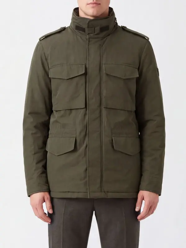 Aspesi Military Style Cotton Blend Parka With Drawstring Waist