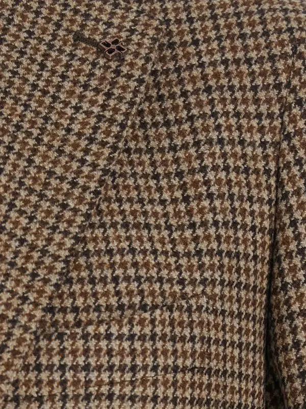 Tagliatore Single-breasted Houndstooth Wool-blend Blazer
