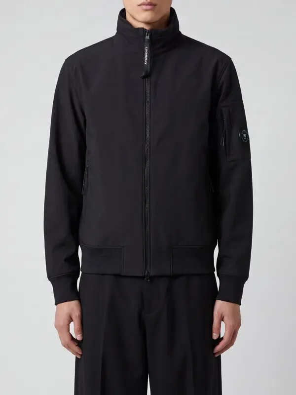 C.P. COMPANY Windproof Technical Softshell Bomber Jacket With High Collar