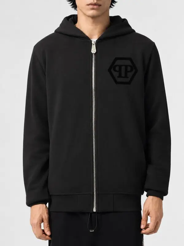 Philipp Plein Hexagon Logo Cotton Zip-up Hoody