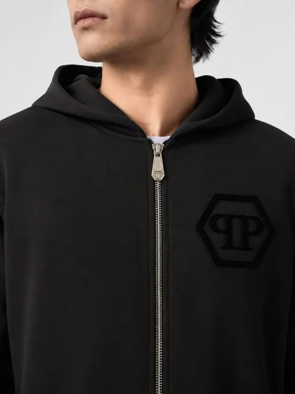 Philipp Plein Hexagon Logo Cotton Zip-up Hoody
