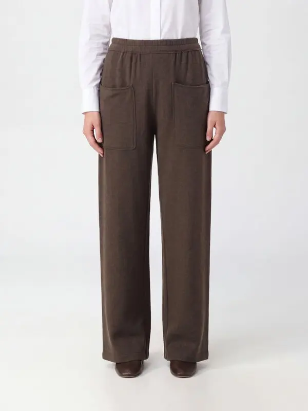Giorgio Armani Wide Leg Cashmere And Silk Knit Trousers - Brown