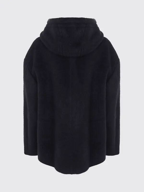 Studio Nicholson Single-breasted Short Coat In Virgin Wool, Alpaca And Mohair With Hood
