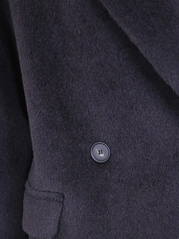 Tagliatore Long Double-breasted Alpaca Wool Coat With Lapels