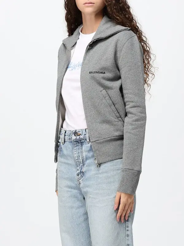 Balenciaga Slim-fit Zipped Cotton Jumper With Sailor Collar And Logo