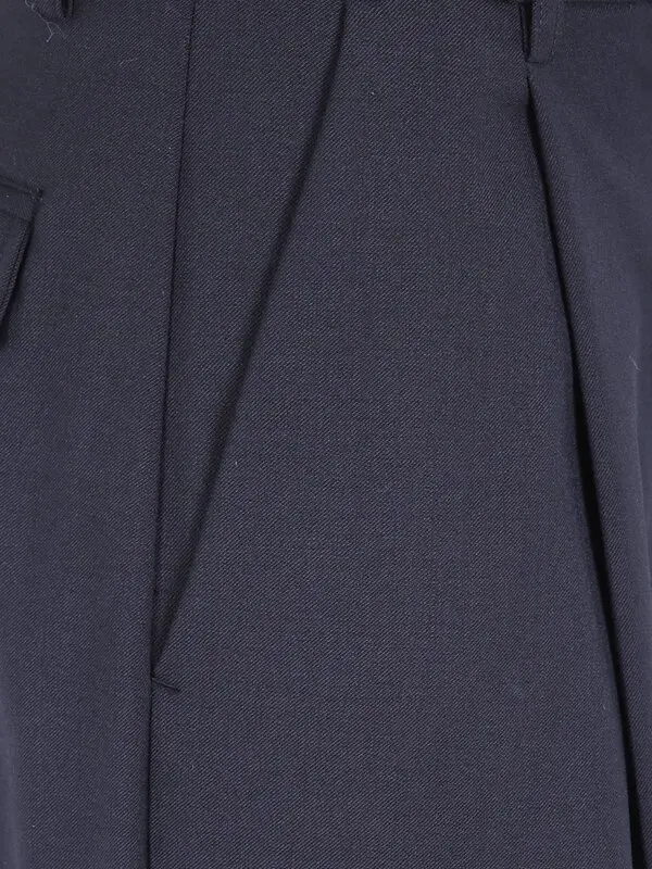 THELATEST Pleated Tailored Wide-leg Trousers In Virgin Wool Blend - Black