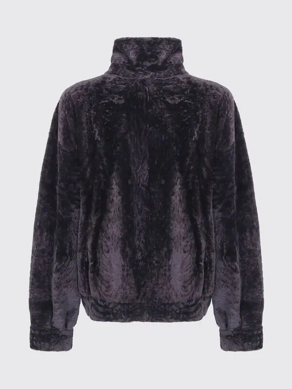 ARMA High-neck Cropped Jacket In Shearling With Concealed Fastening