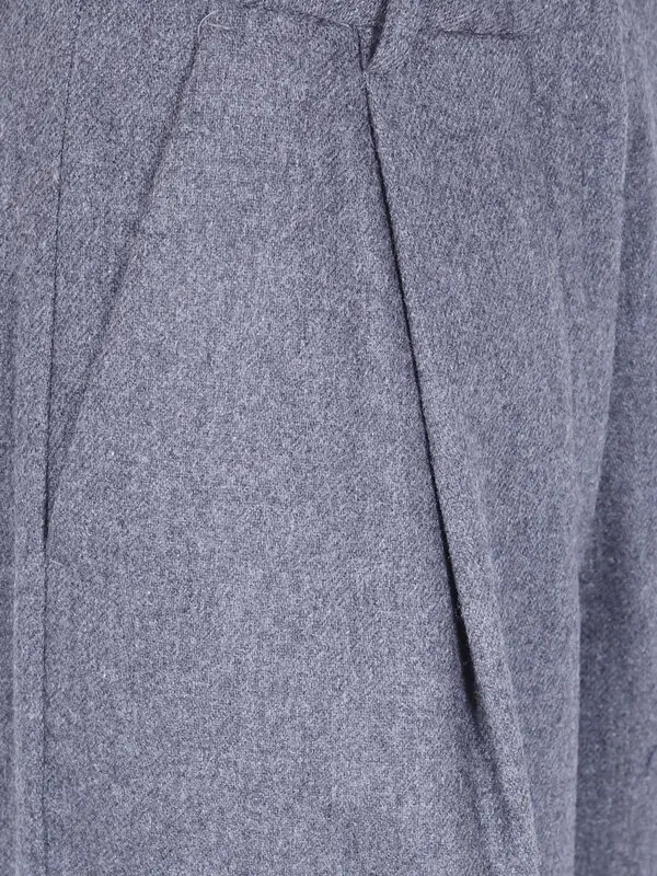 THELATEST Mid-rise Pleated Wide-leg Trousers In A Wool Blend Fabric