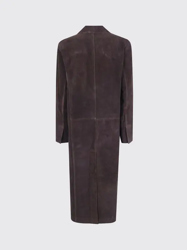 ARMA Single-breasted Long Coat In Faux Suede With Peak Lapels