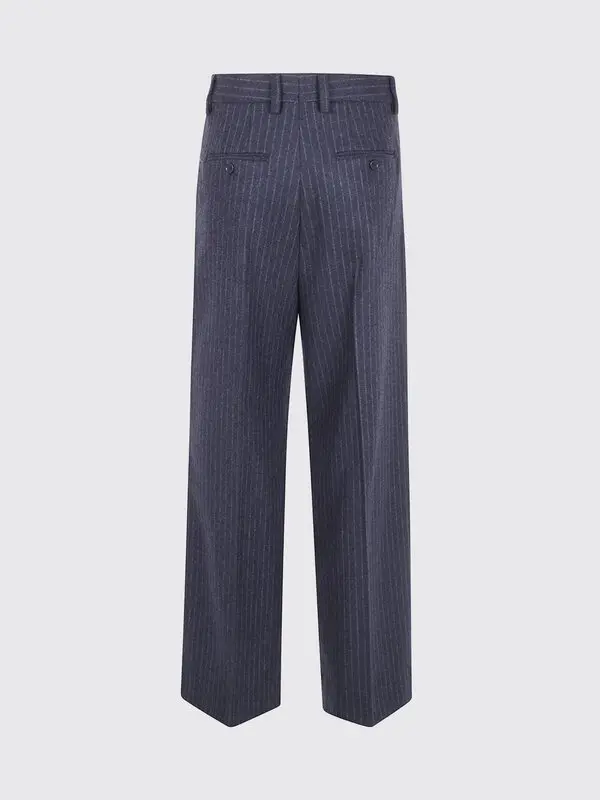 Filippa K Pinstripe Wide Leg Trousers With High Waist And Pleats In Wool Blend
