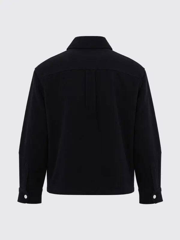 Carhartt Work In Progress Wool Blend Shirt Jacket With Zip Closure And Logo Patch - Black