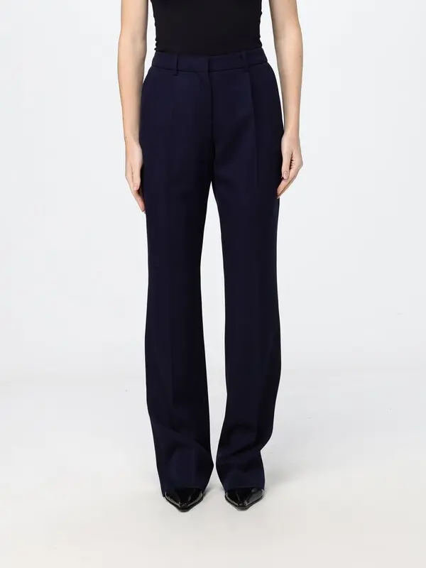 Balenciaga Straight-leg Tailored Virgin Wool Trousers With Pleats - Navy