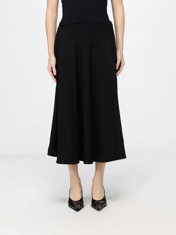CRIDA MILANO Cristina High-waisted Wool Midi Flare Skirt With Pockets