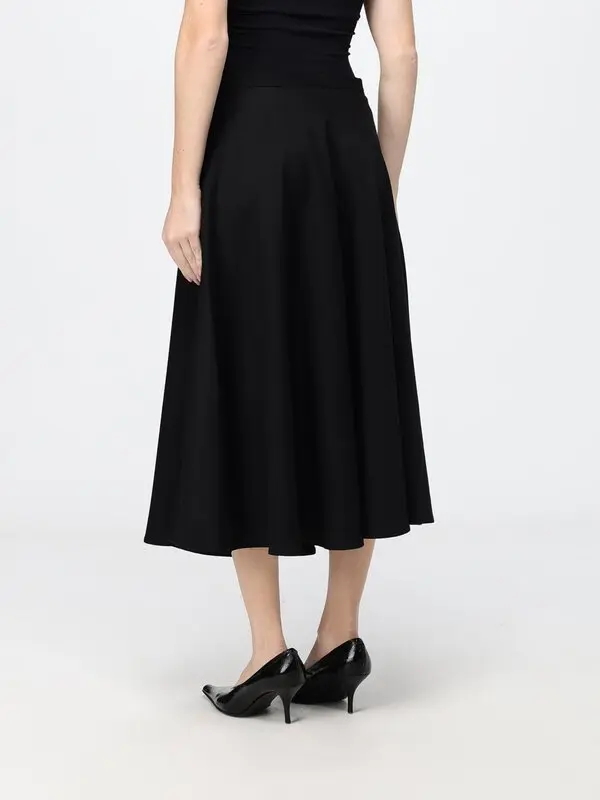 CRIDA MILANO Cristina High-waisted Wool Midi Flare Skirt With Pockets