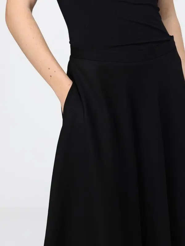 CRIDA MILANO Cristina High-waisted Wool Midi Flare Skirt With Pockets