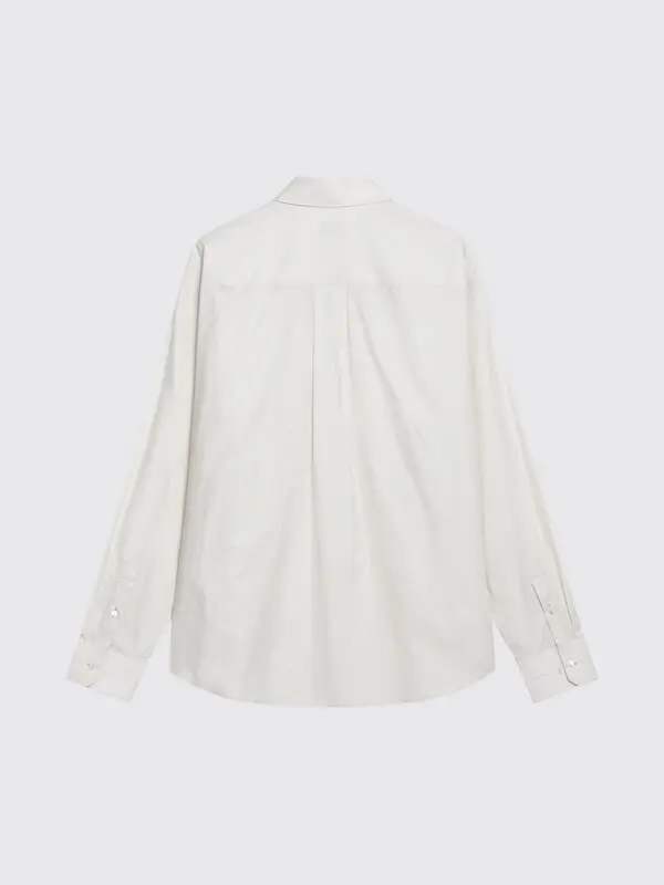 LEMAIRE Relaxed Fit Cotton And Silk Shirt With French Collar - Yellow Cream