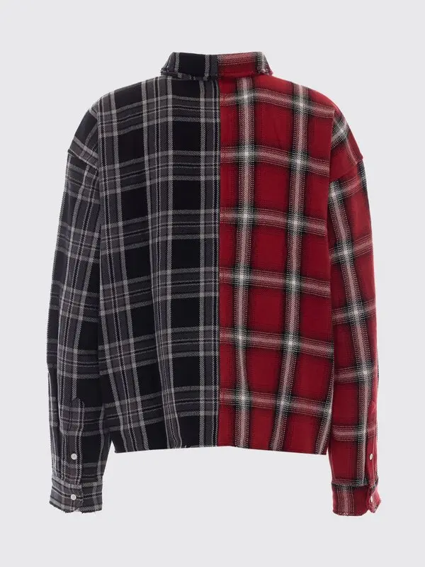 PURPLE BRAND Long-sleeved Patchwork Print Cotton Shirt With French Collar