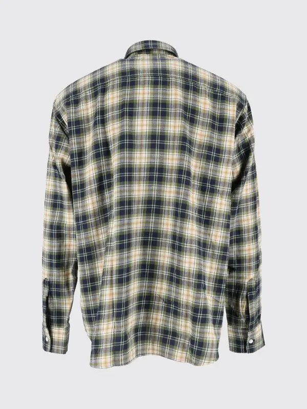 Aspesi Checkered Relaxed Fit Cotton Shirt With French Collar