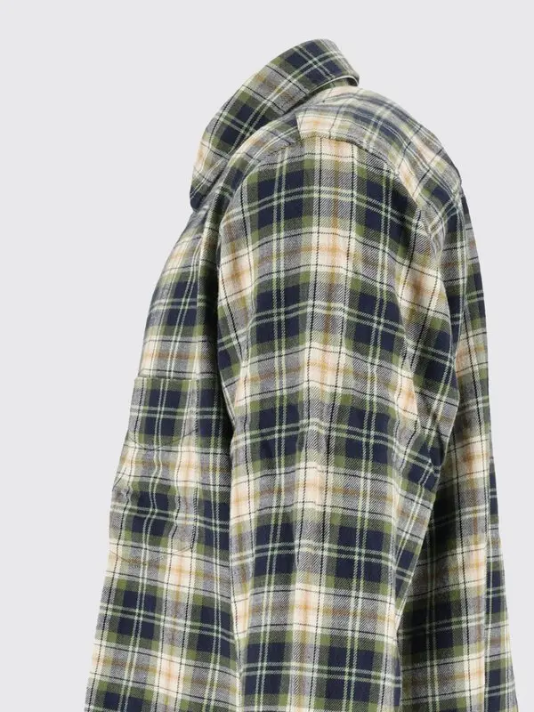 Aspesi Checkered Relaxed Fit Cotton Shirt With French Collar