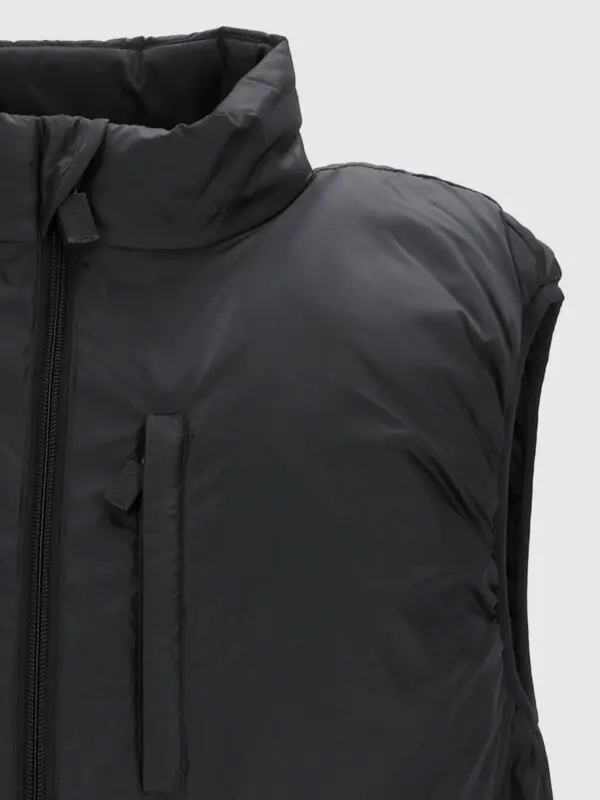 Aspesi Water-repellent Padded Nylon Gilet With High Neck And Zip - Grey