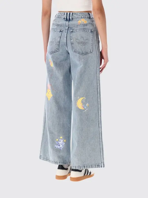 ADIDAS ORIGINALS High-waisted Wide-leg Jeans In Cotton With Embroidery
