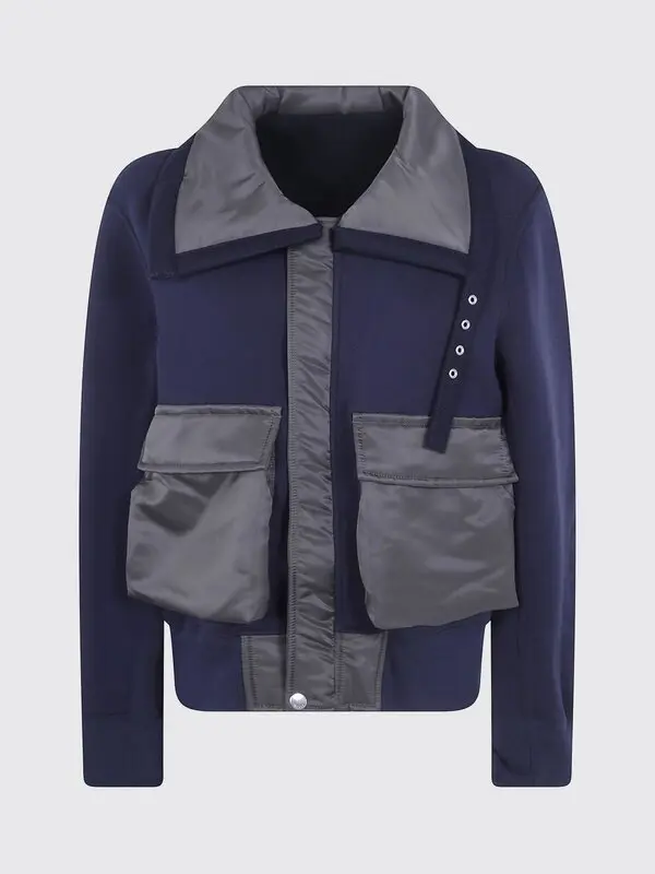 Sacai Nylon And Cotton Bomber Jacket With Sailor Collar And Elasticated Hem