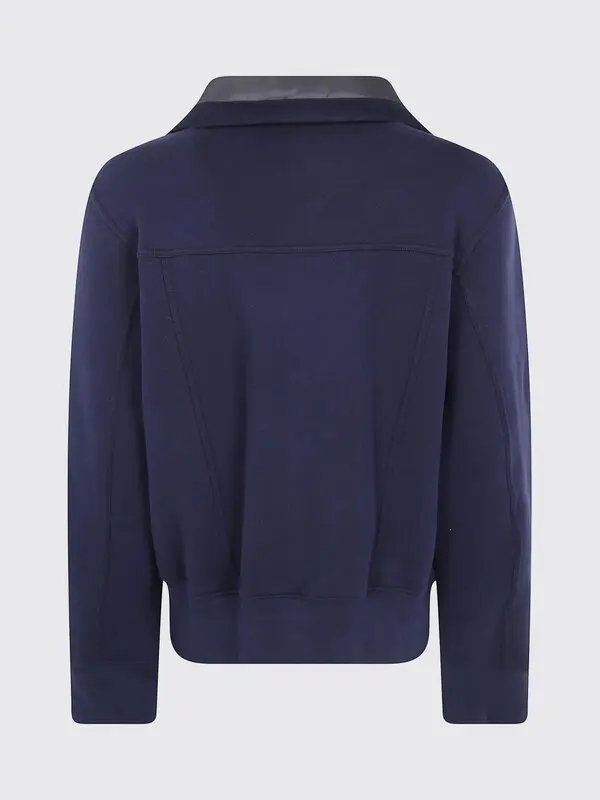 Sacai Nylon And Cotton Bomber Jacket With Sailor Collar And Elasticated Hem