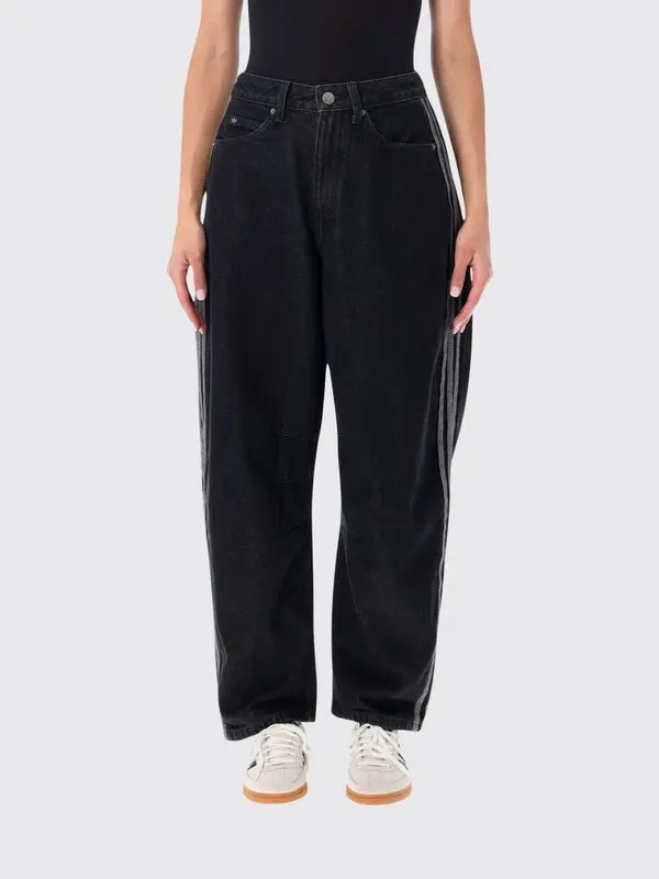 ADIDAS ORIGINALS Low-rise Relaxed Fit Wide-leg Jeans In Denim