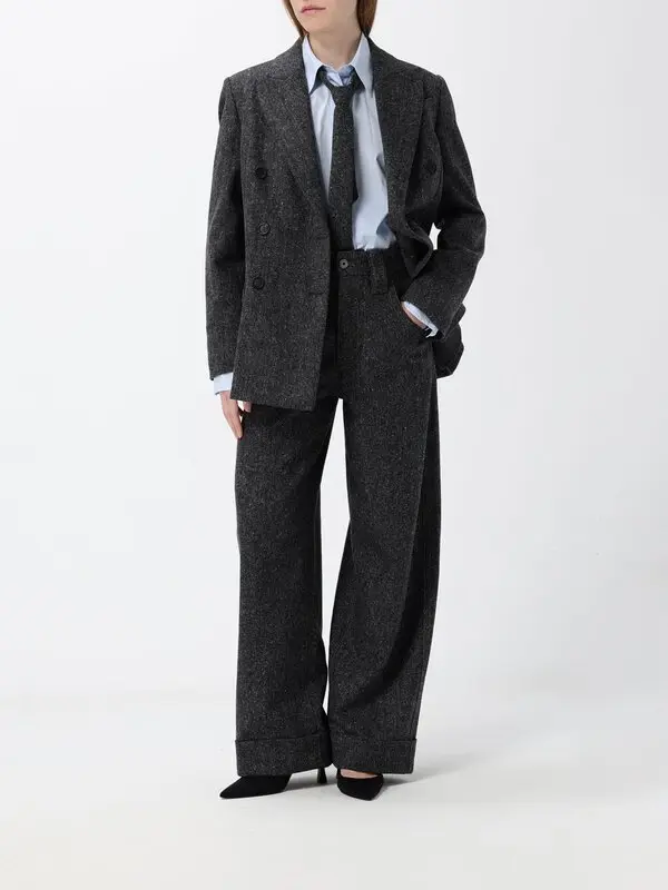 Brunello Cucinelli Double-breasted Virgin Wool Blazer With Peak Lapels And Padded Shoulders