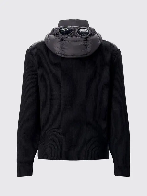 C.P. COMPANY Merino Wool Puffer Jacket With Goggle Hood