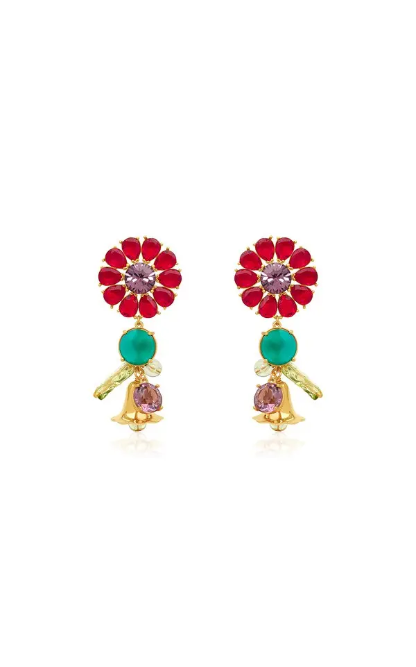 Oscar De La Renta Daisy Bouquet Earrings