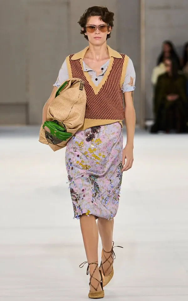Dries Van Noten Sand Clasp Clutch
