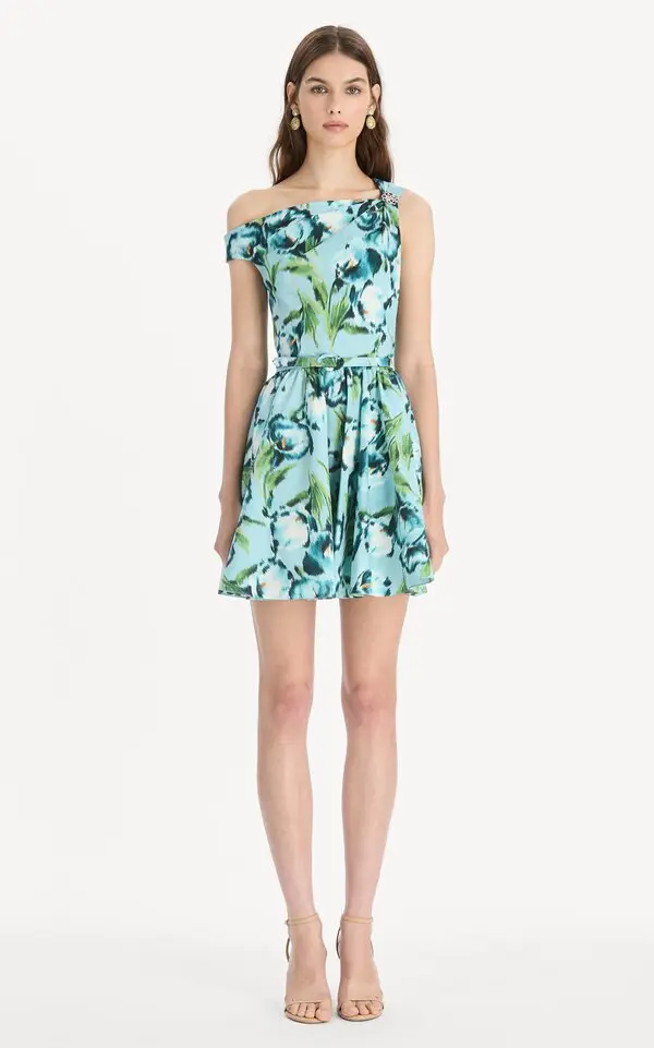 Oscar De La Renta Off-the-shoulder Poplin Mini Dress