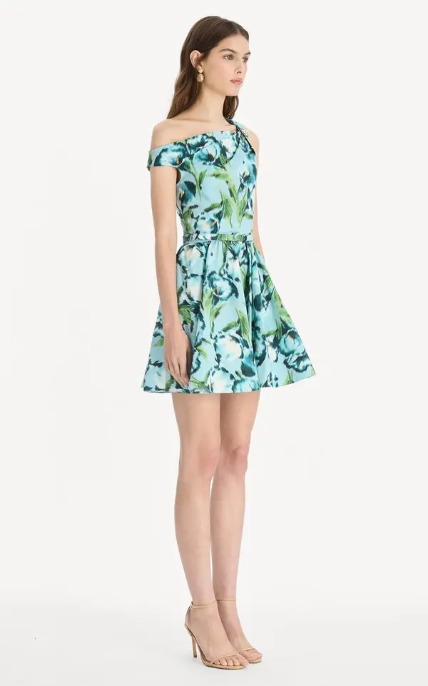 Oscar De La Renta Off-the-shoulder Poplin Mini Dress
