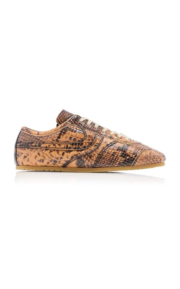 Dries Van Noten Snake-effect Leather Sneakers - Python